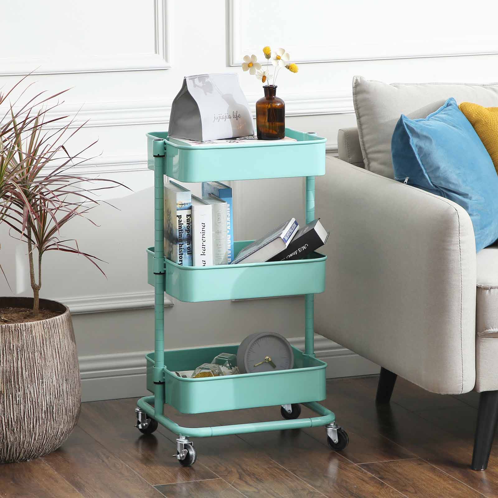 Metal Rolling Cart - Rolling Cart | SONGMICS