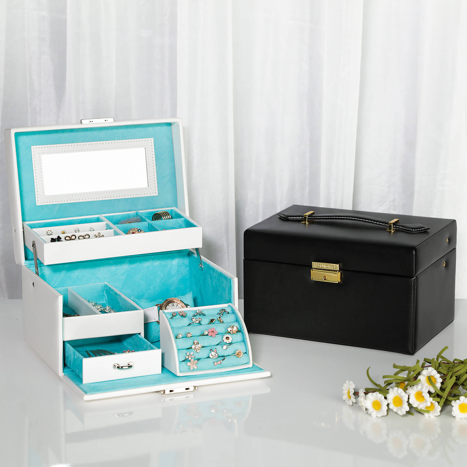 Blue Velvet Jewelry Box - Jewelry Box | SONGMICS