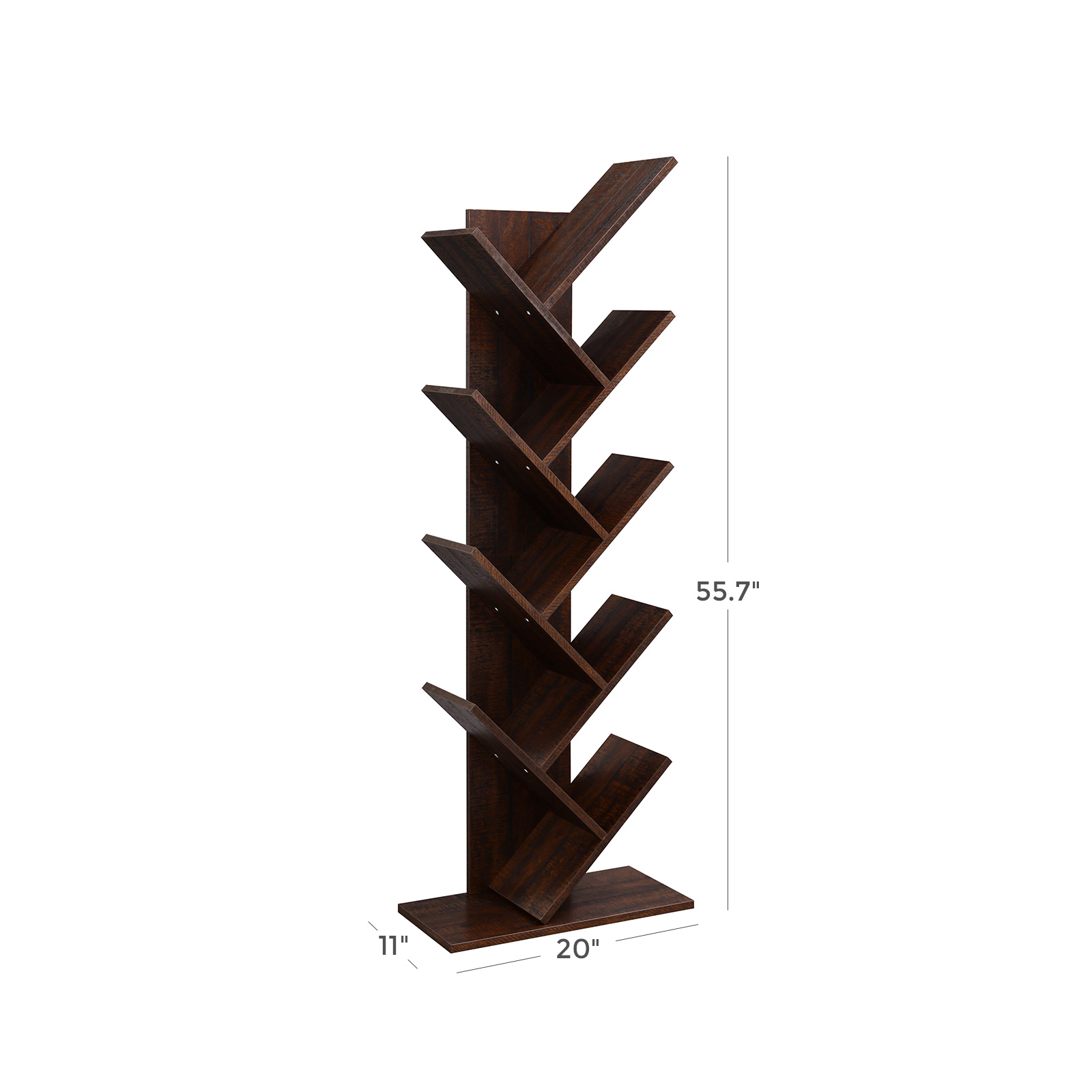 Wooden Tree Bookshelf - Bookcase | VASAGLE by SONGMICS