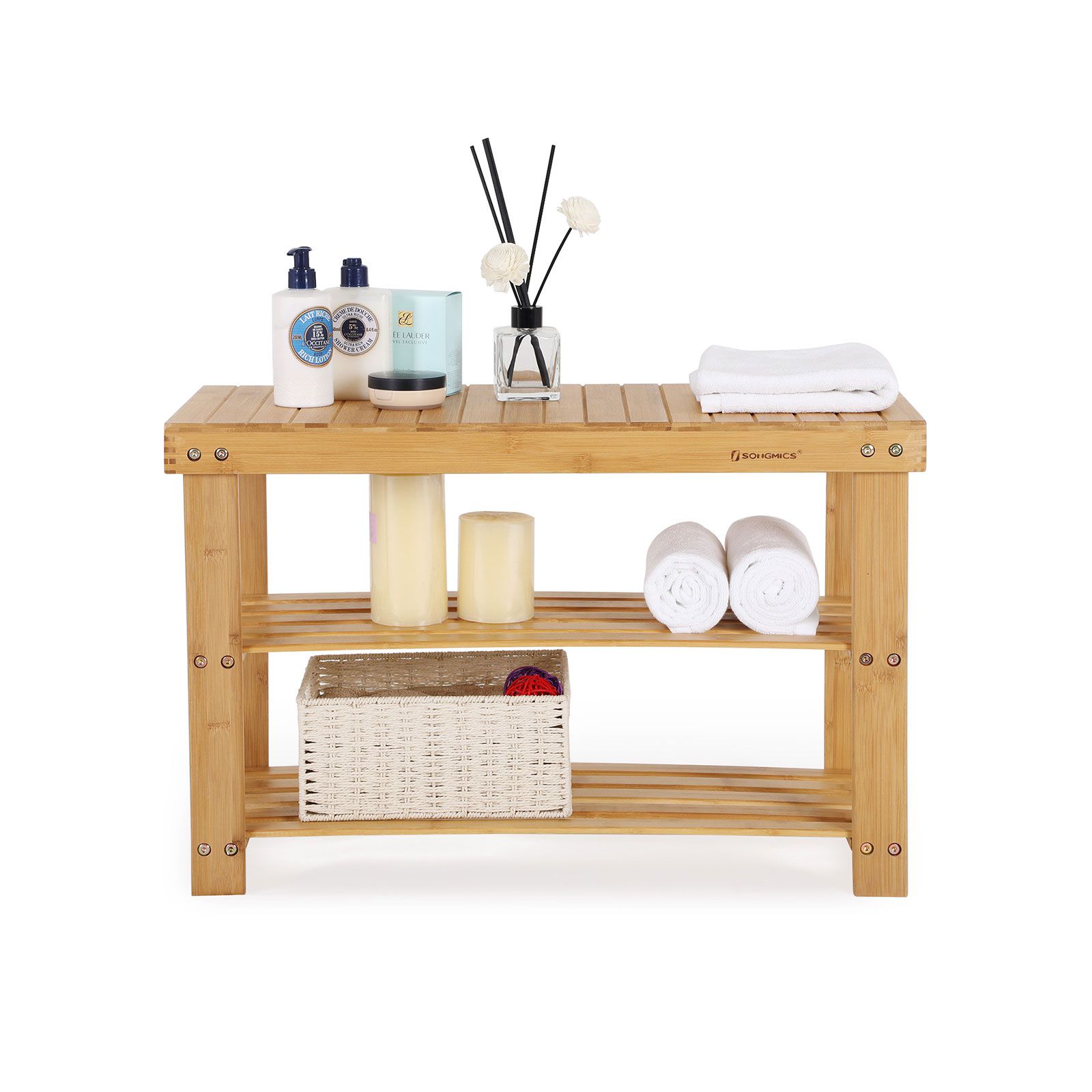 Bamboo Shoe Bench - Shoe Bench | SONGMICS