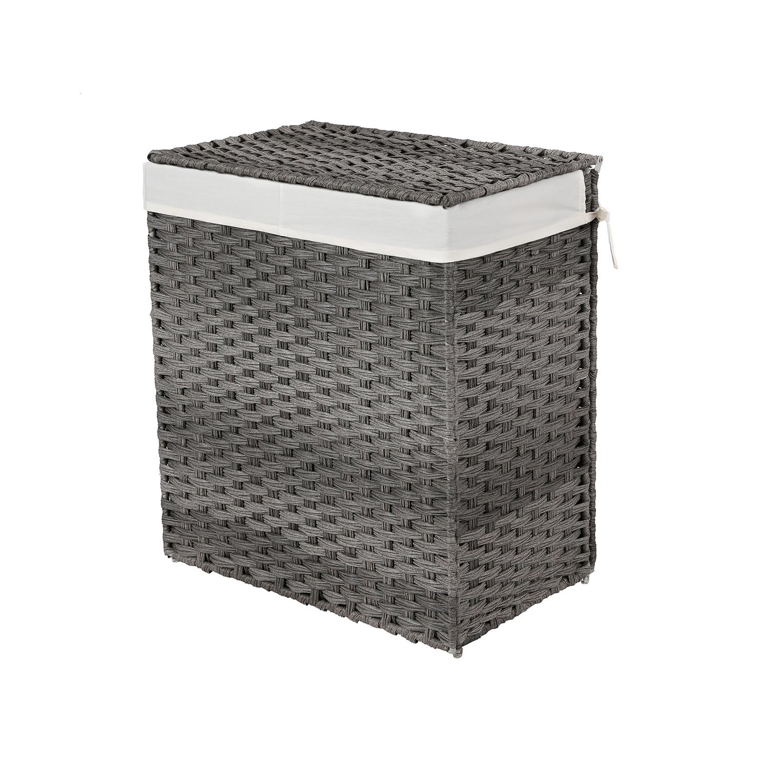 Gray Handwoven Double Laundry Hamper | SONGMICS