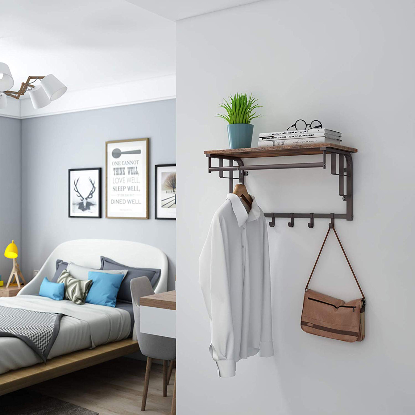 Wall Mounted Industrial Rack - Coat Rack | VASAGLE by SONGMICS
