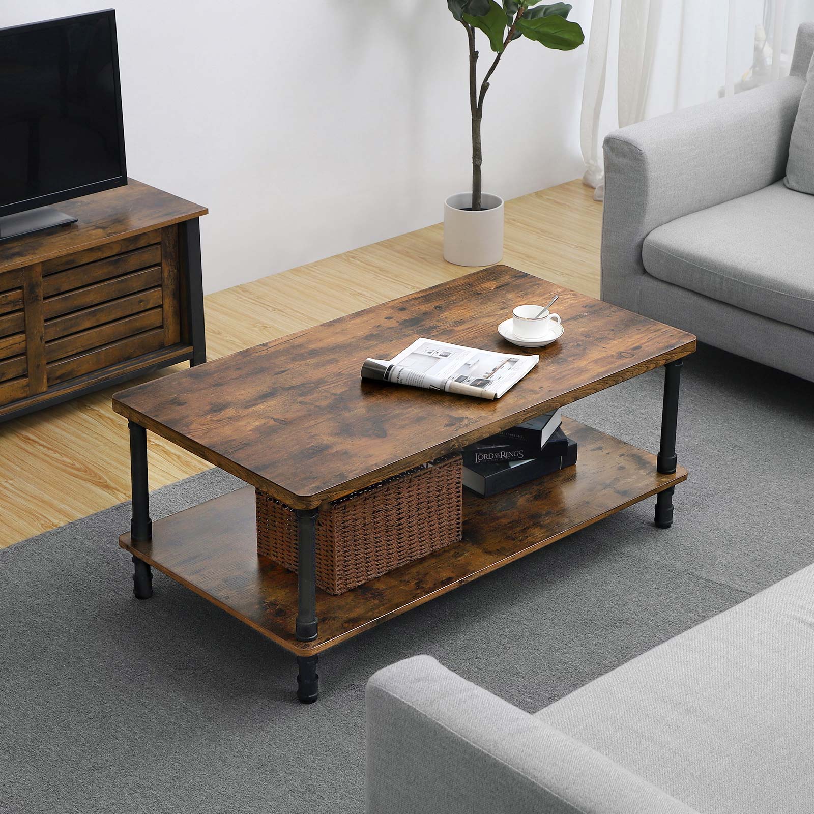 Industrial Coffee Table - Coffee Table | VASAGLE by SONGMICS