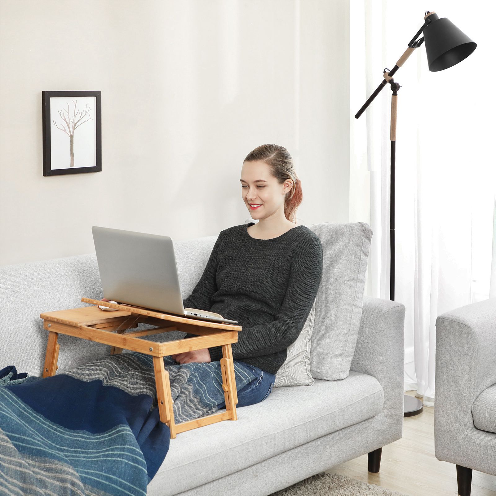 Bamboo Laptop Desk - Laptop Desk | SONGMICS