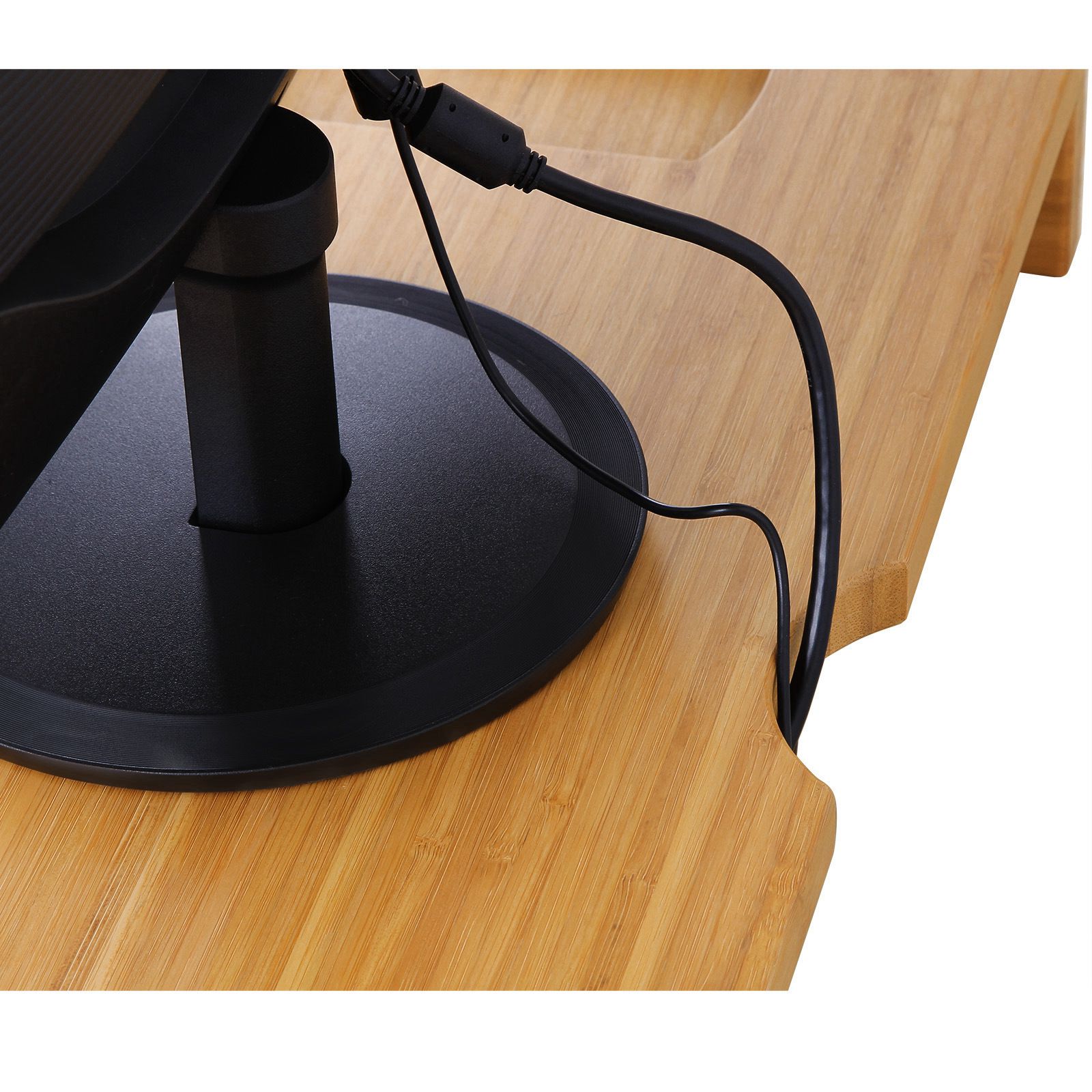 Bamboo Monitor Stand Organizer - Monitor Stand | SONGMICS