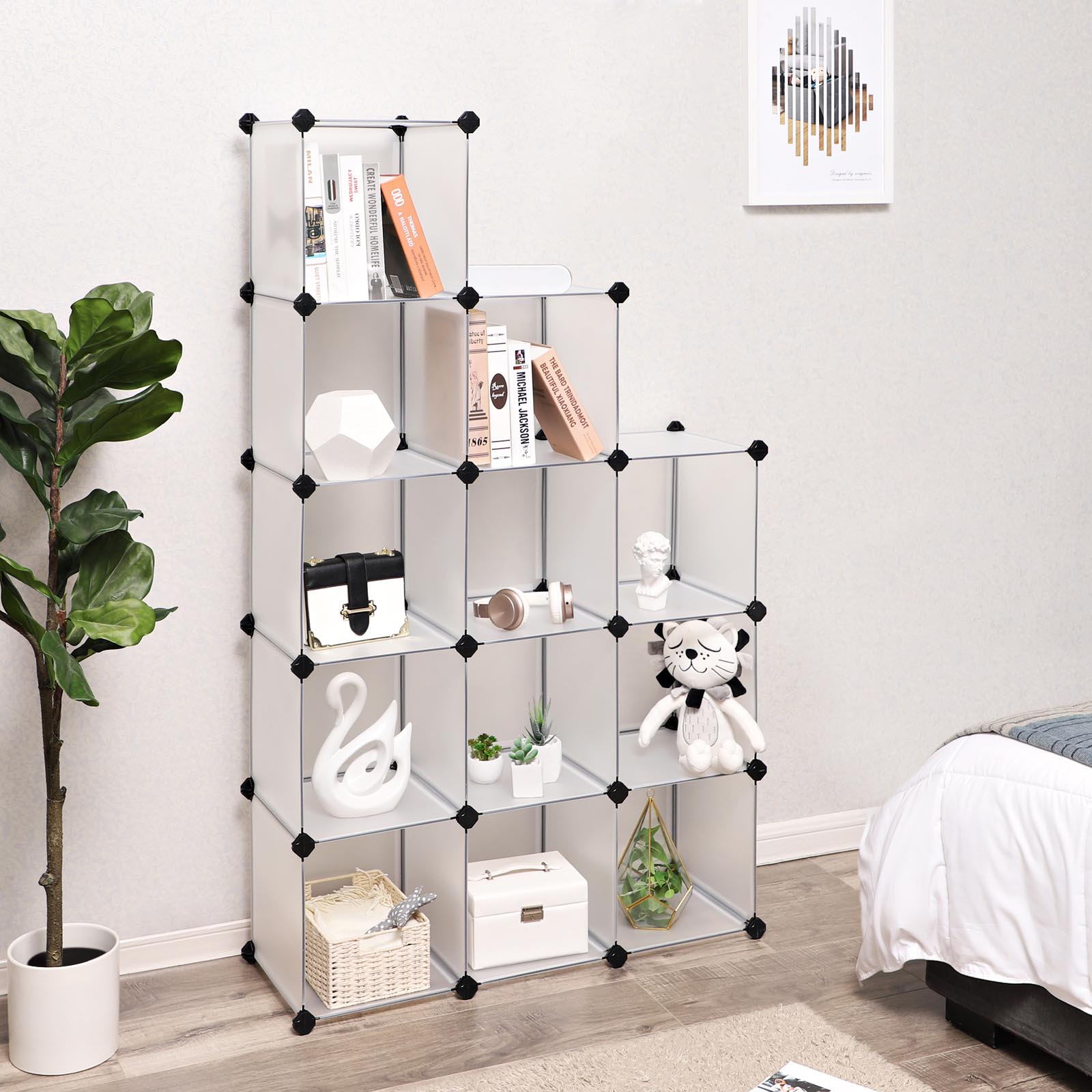 12 Cubes Bookcase - Cube Organizer | SONGMICS