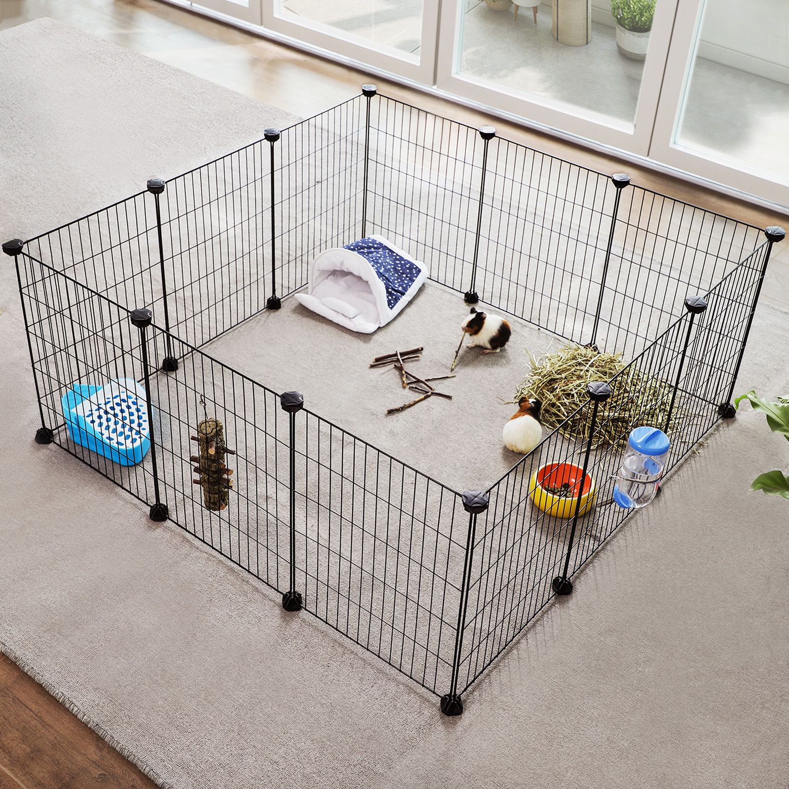 Metal Mesh Pet Playpen - Pet Playpen | SONGMICS