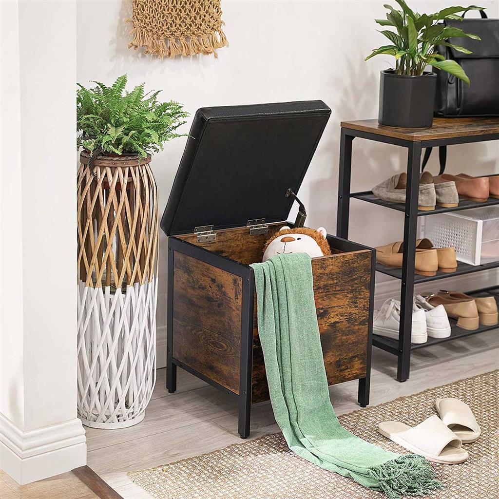 Rustic Brown Storage Ottoman