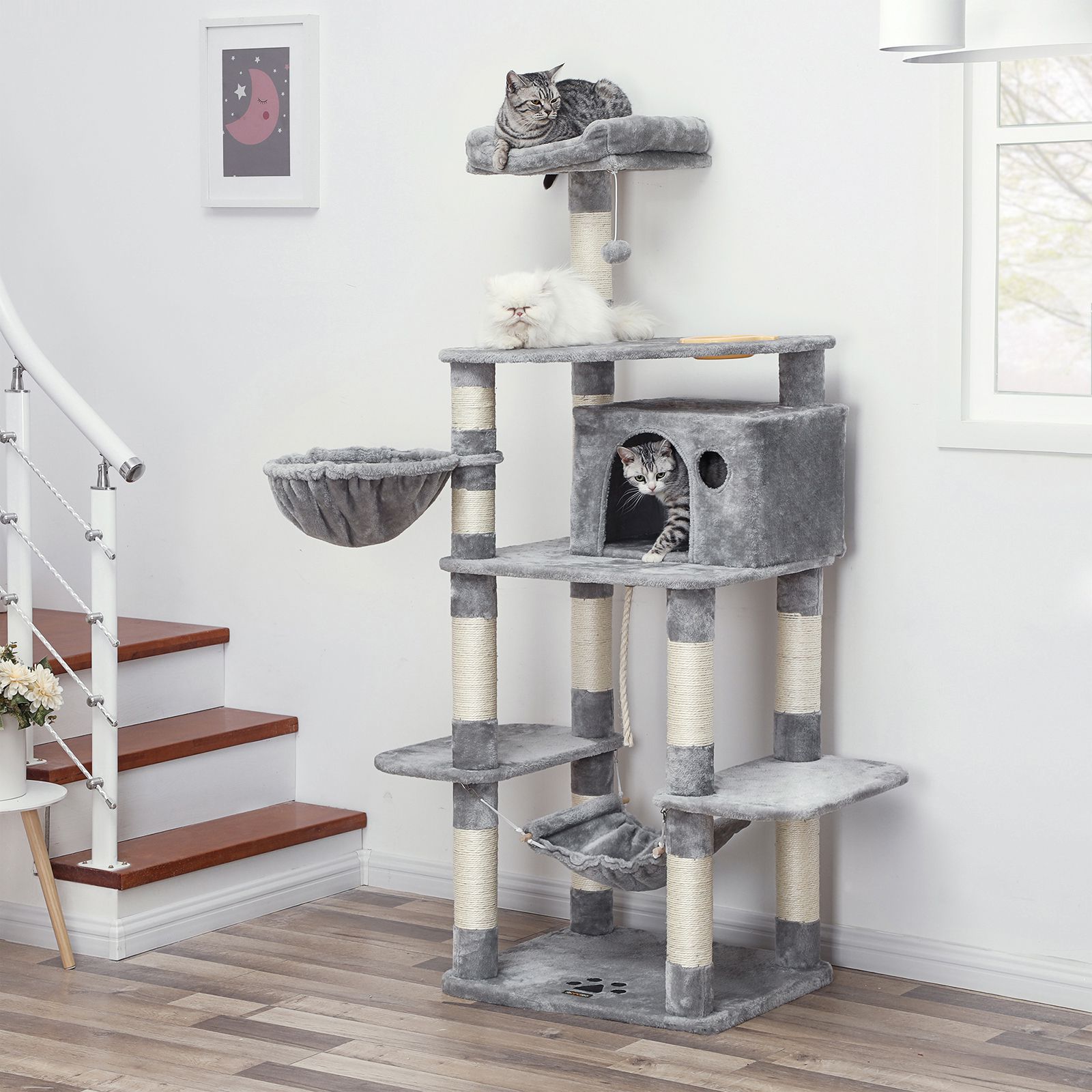 Cat Tower with Feeder - Cat Tree | FEANDREA by SONGMICS